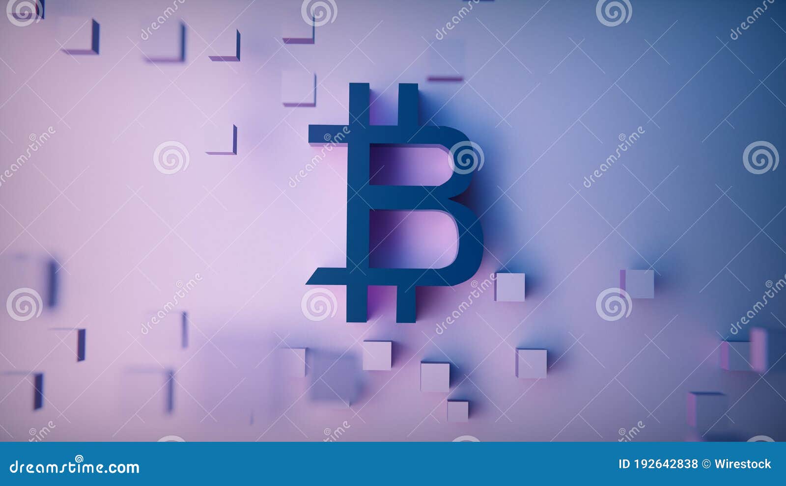 3d Rendering of a Bitcoin Sign on a Purple Futuristic Background Stock ...