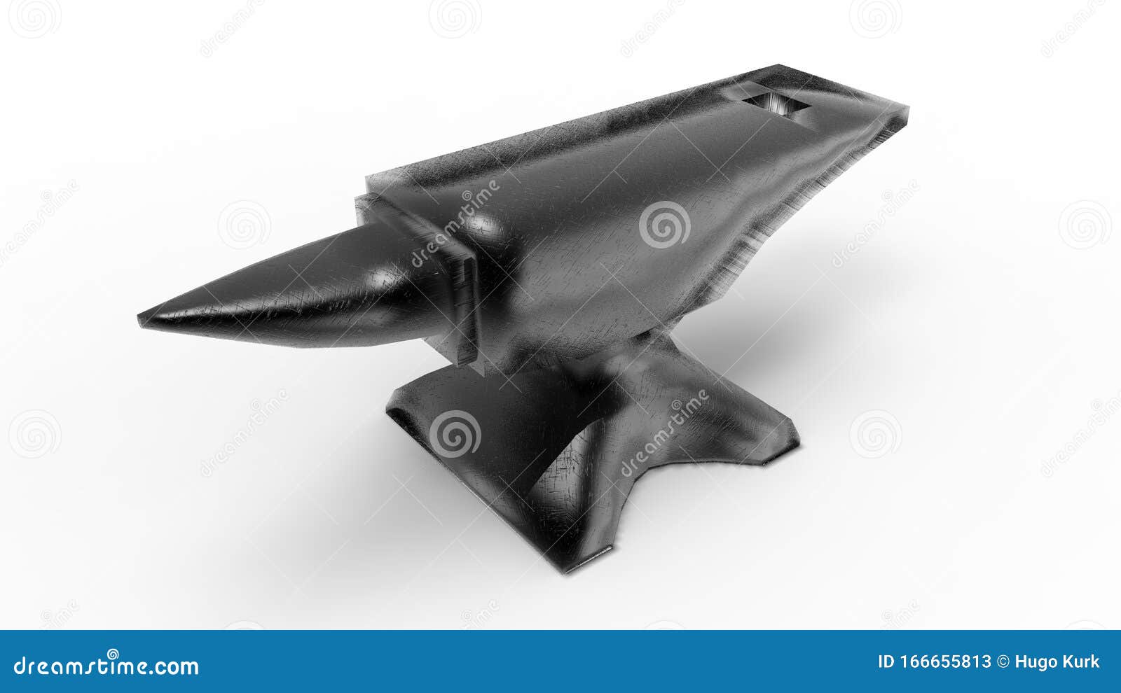 3d Rendering of a Black Anvil Isolated in White Studio Background Stock ...