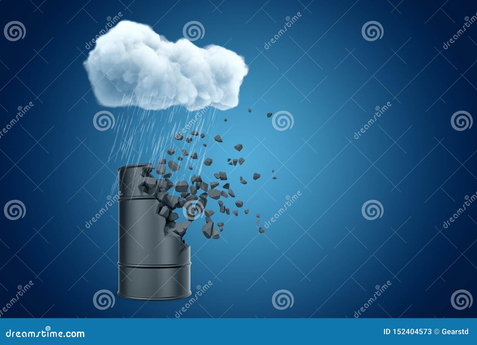 3d Rendering of Black Barrel that is Dissolving in Pieces on Top ...
