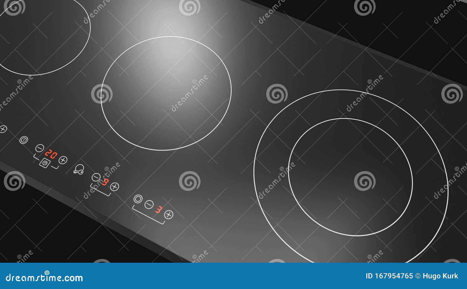 3d Rendering of Black Ceramic Induction Cooking Plates Isolated in ...