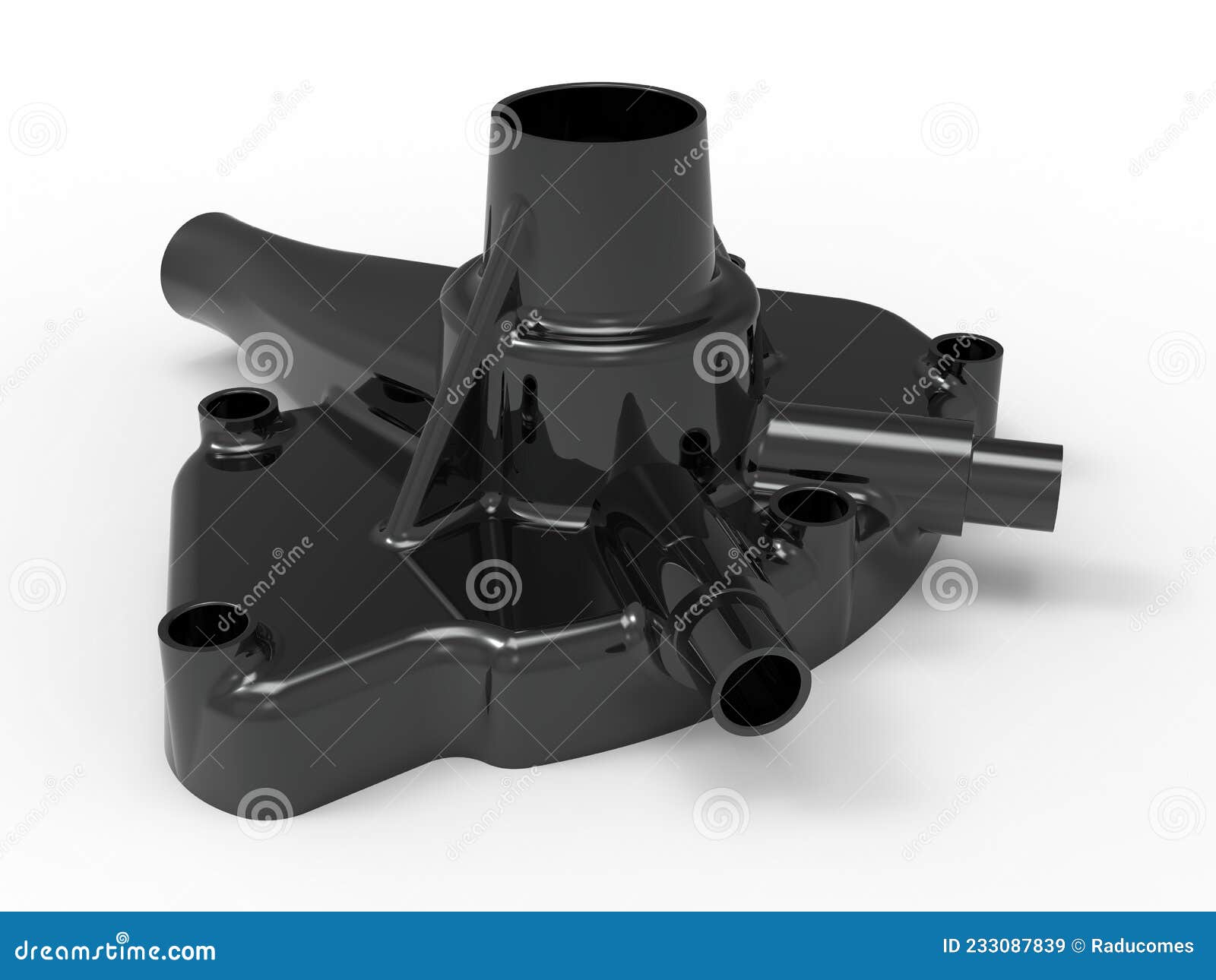 3D Rendering - Black Computer Aided Design Part Stock Illustration ...