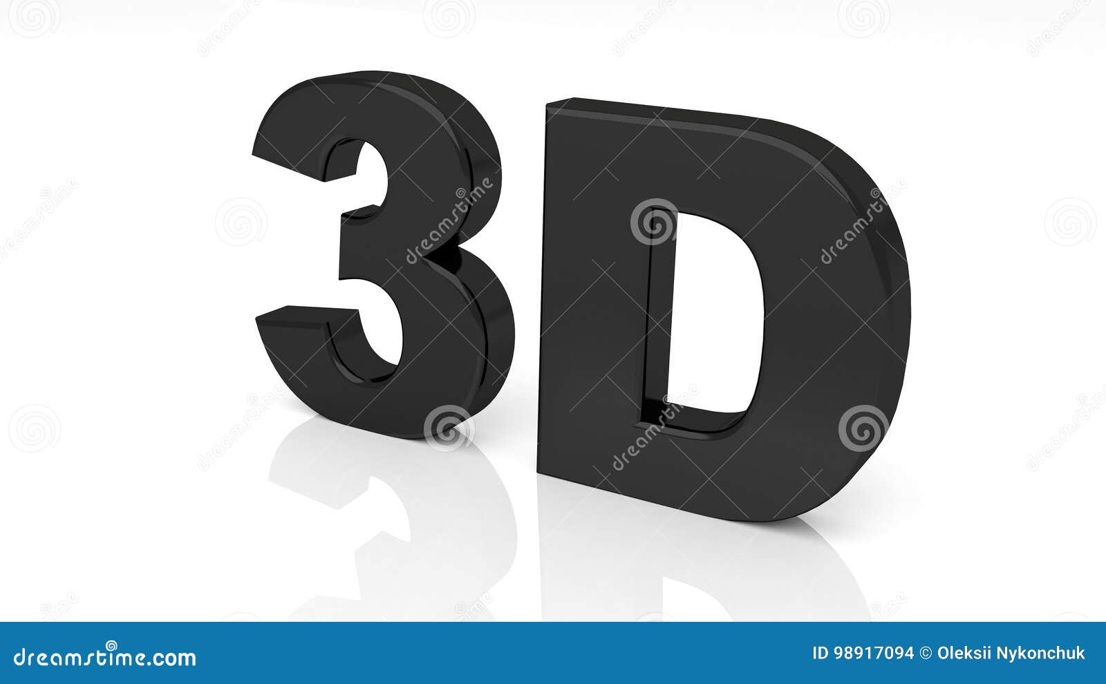 3D Rendering Black 3D Word Isolated on White Background Stock ...