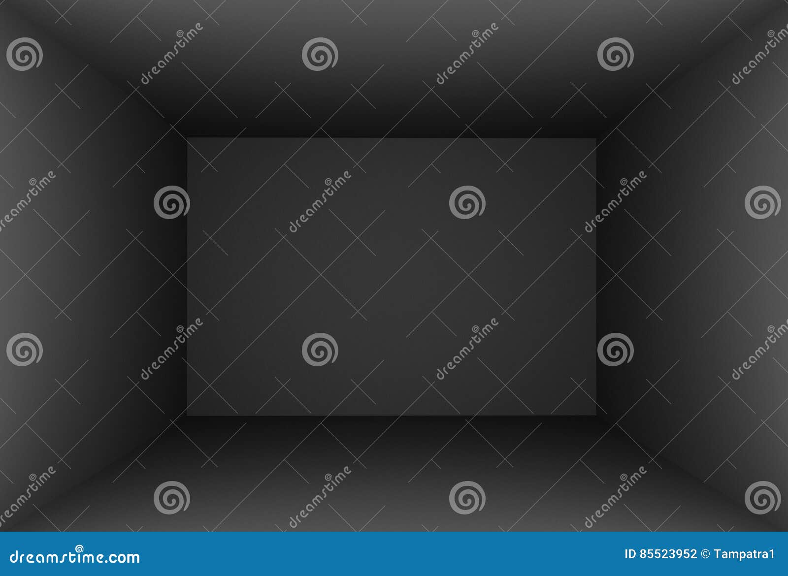 3D Rendering Black Empty Room Stock Illustration - Illustration of ...