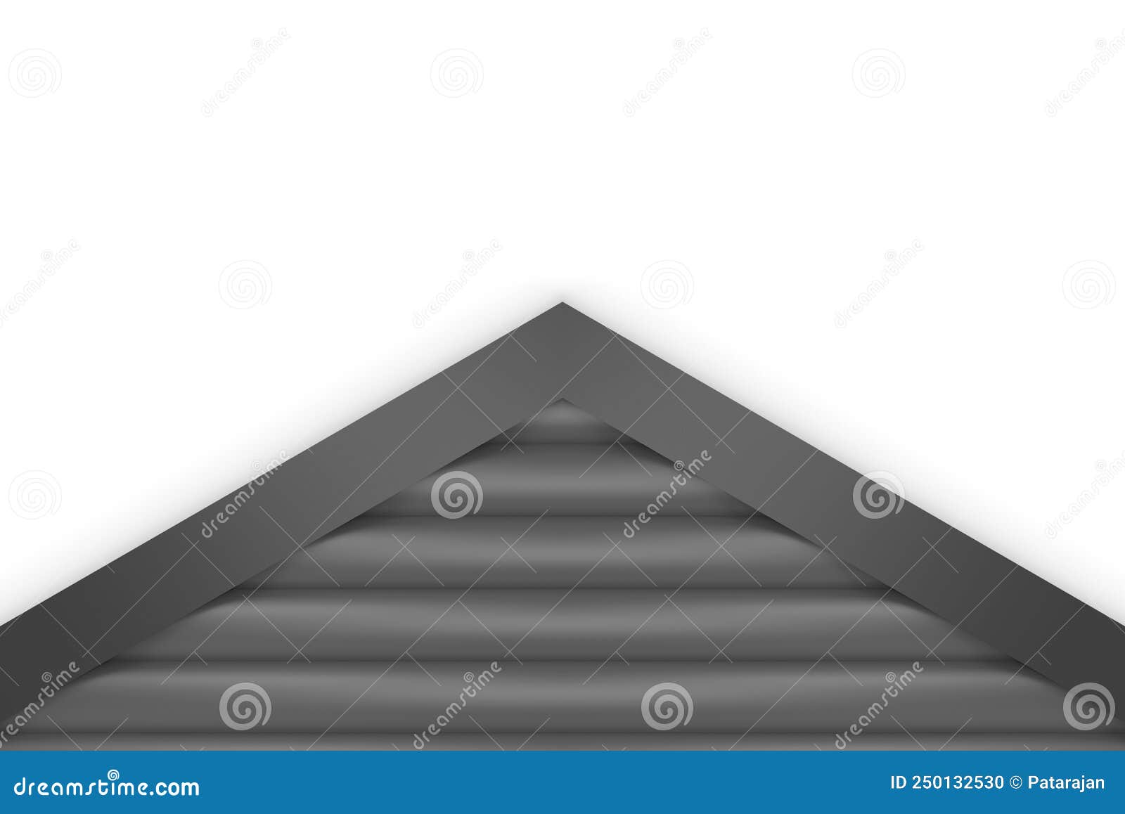 3d Rendering. Black Gable Shape on White Background. Stock Illustration ...