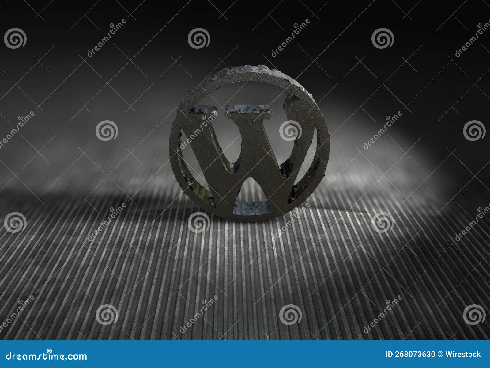 3d Rendering of the Black and Grey WordPress Logo Background Design ...