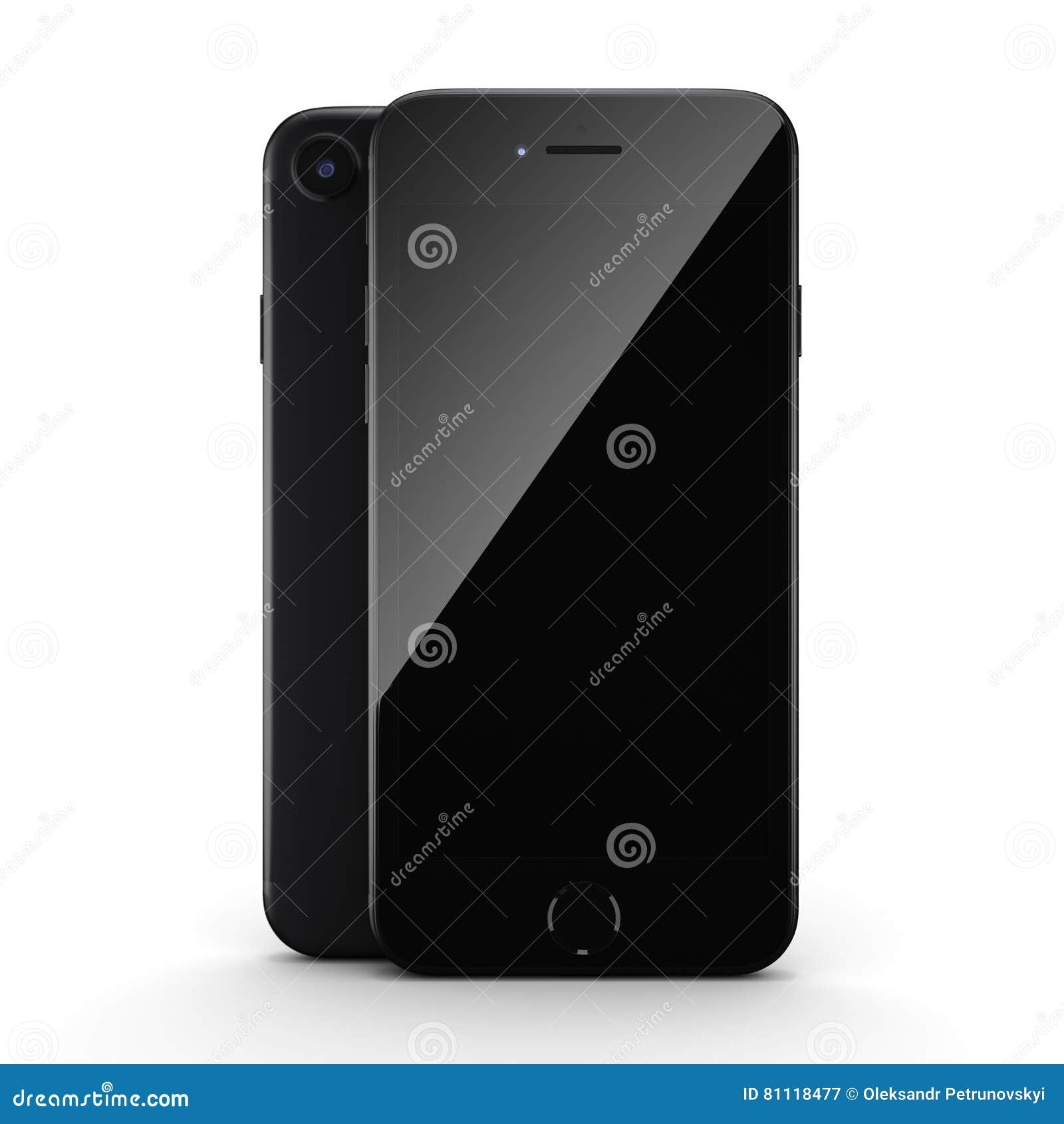3D Rendering Black Matt Smart Phone with Black Screen Stock ...
