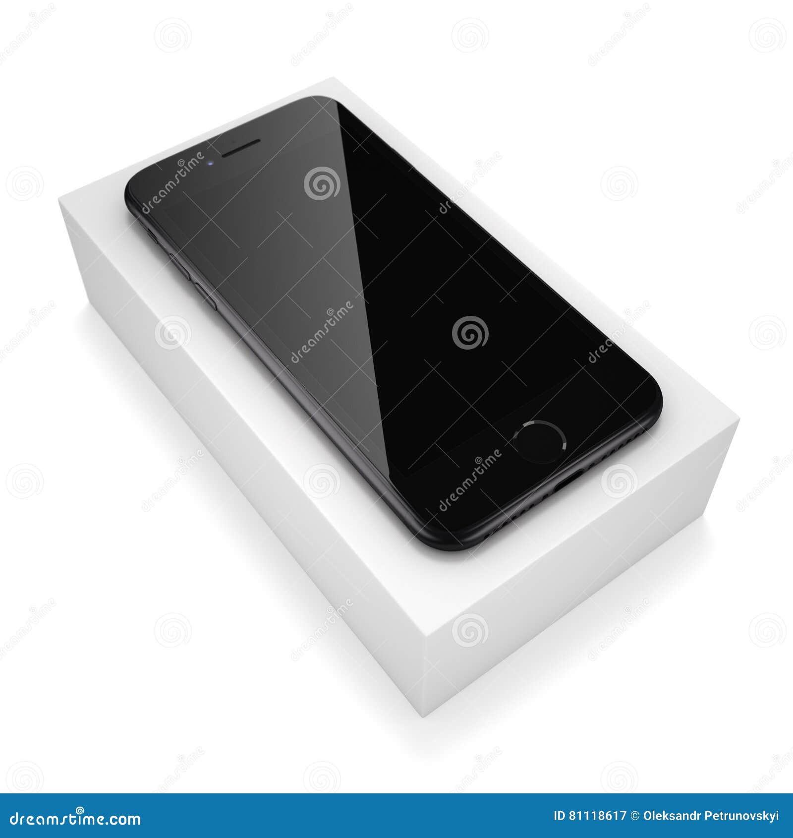 3D Rendering Black Matt Smart Phone with Black Screen Stock ...