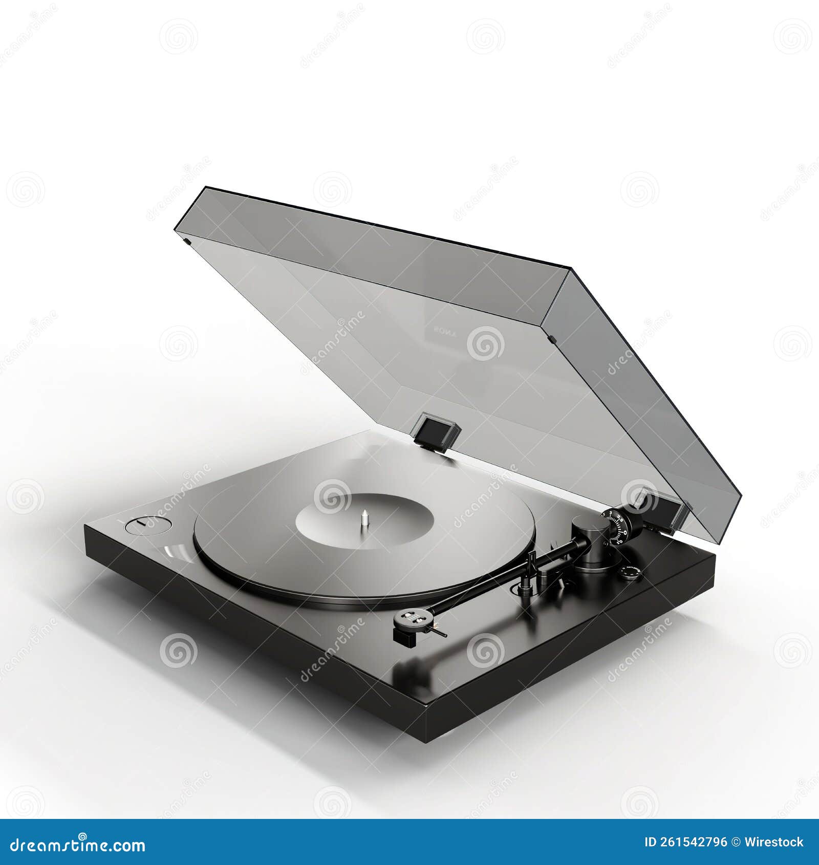 3D Rendering of a Black Record Player Isolated on White Background ...