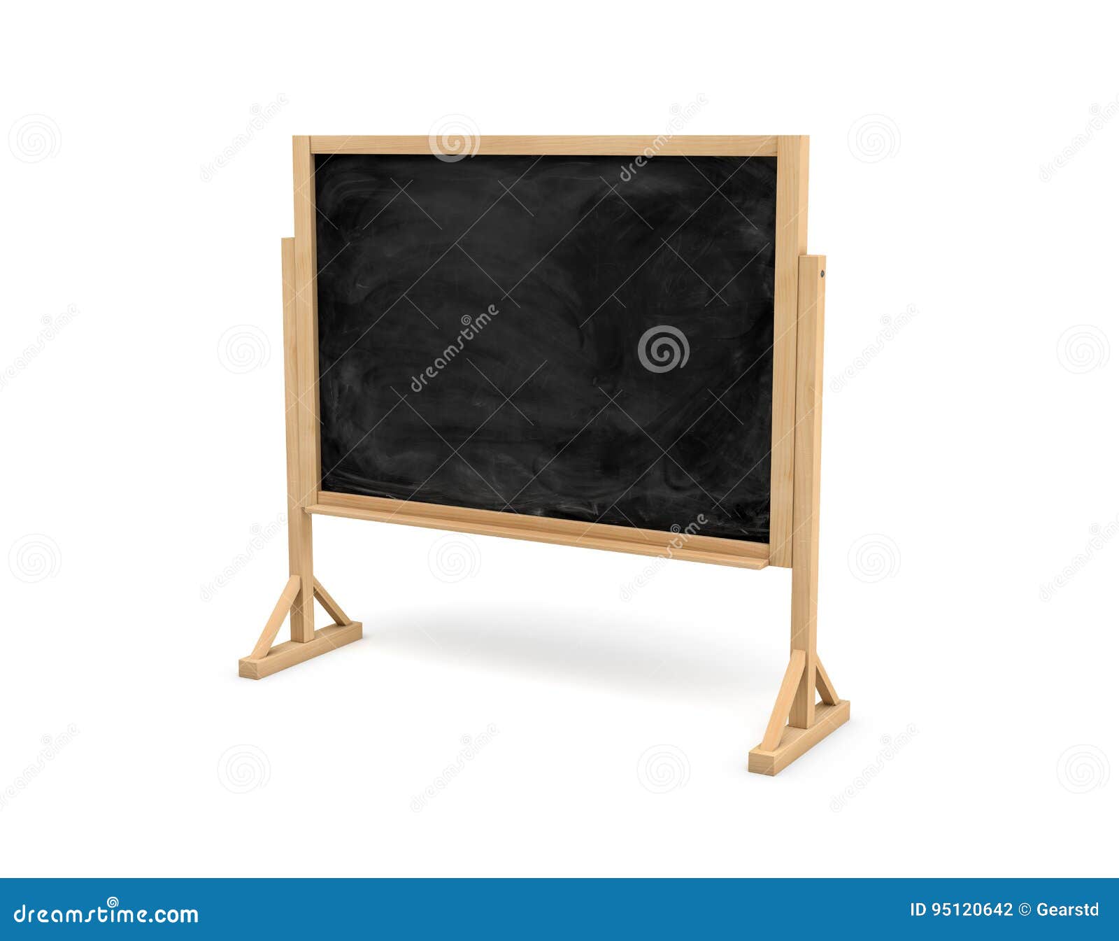 3d Rendering of a Black Rectangle School Chalkboard on a Wooden Stand ...