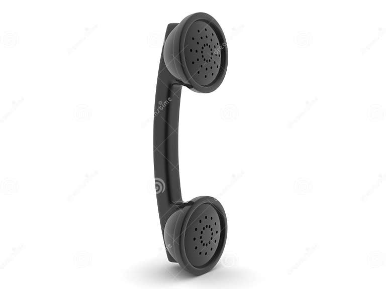 3D Rendering of Black Retro Telephone Handle Stock Illustration ...