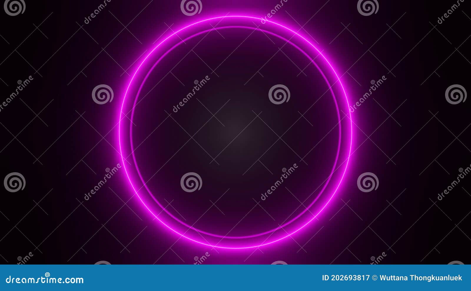 3d Rendering Black Smooth Pink Glow Ring Stock Illustration ...