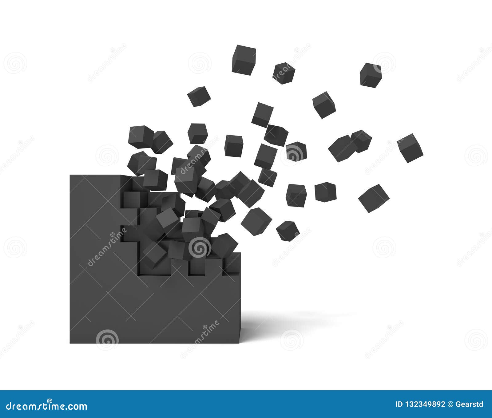 3d Rendering of a Black Square on a White Background Starting To Get ...
