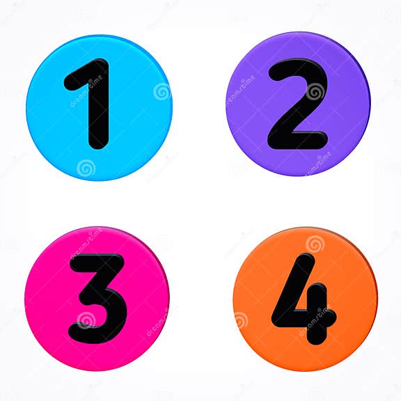 3d Rendering Black 1234 Text Isolated on White Stock Illustration ...