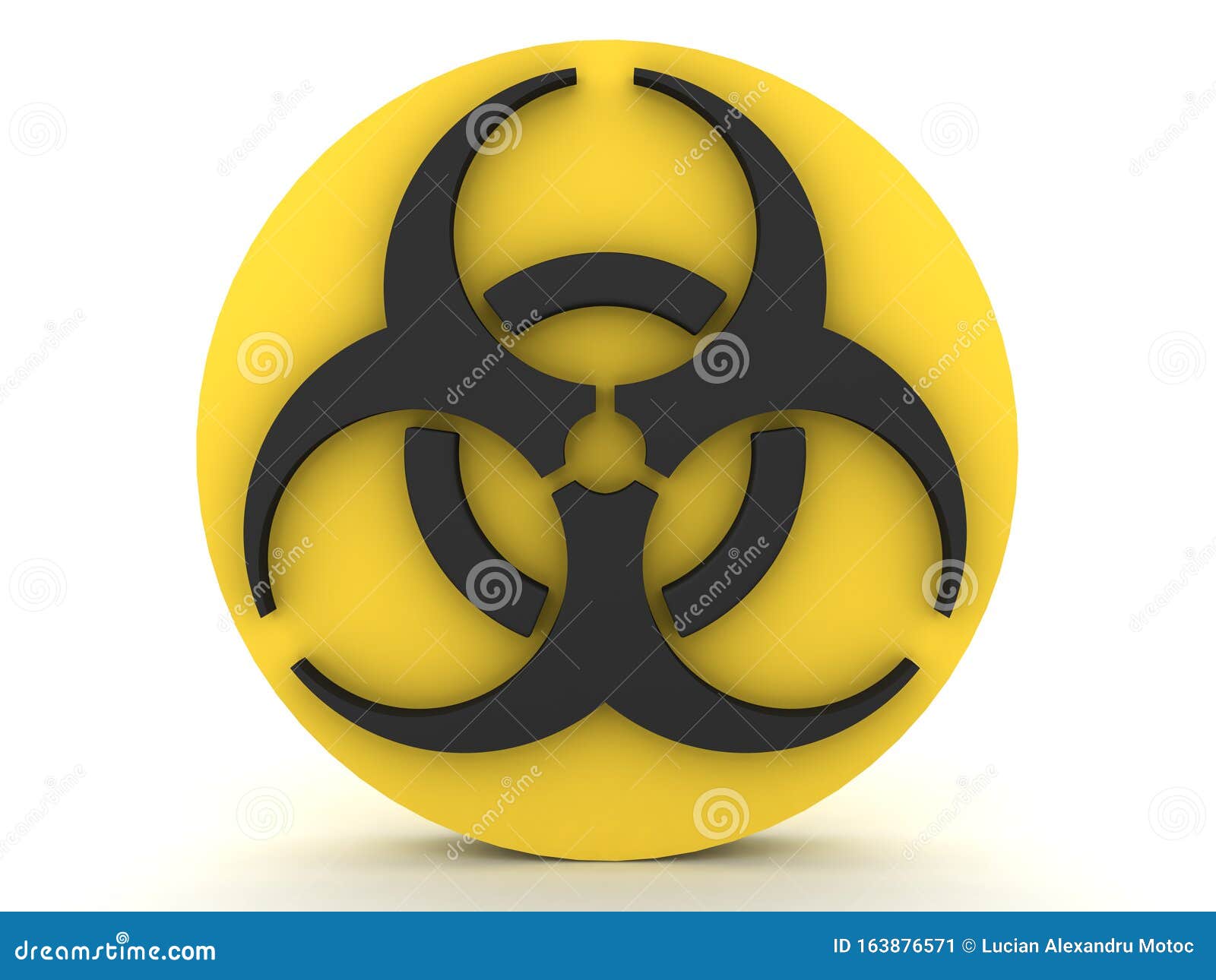 3D Rendering of Black and Yellow Biohazard Sign Stock Illustration ...