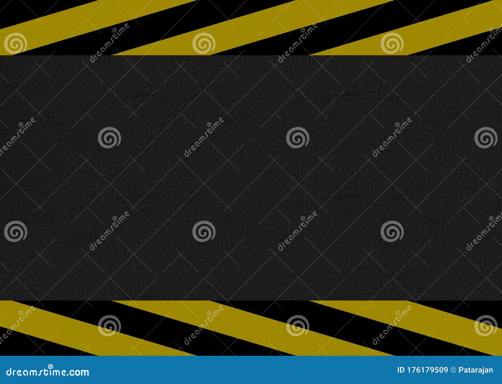 3d Rendering. Black and Yellow Caution Line on Cement Road Background ...
