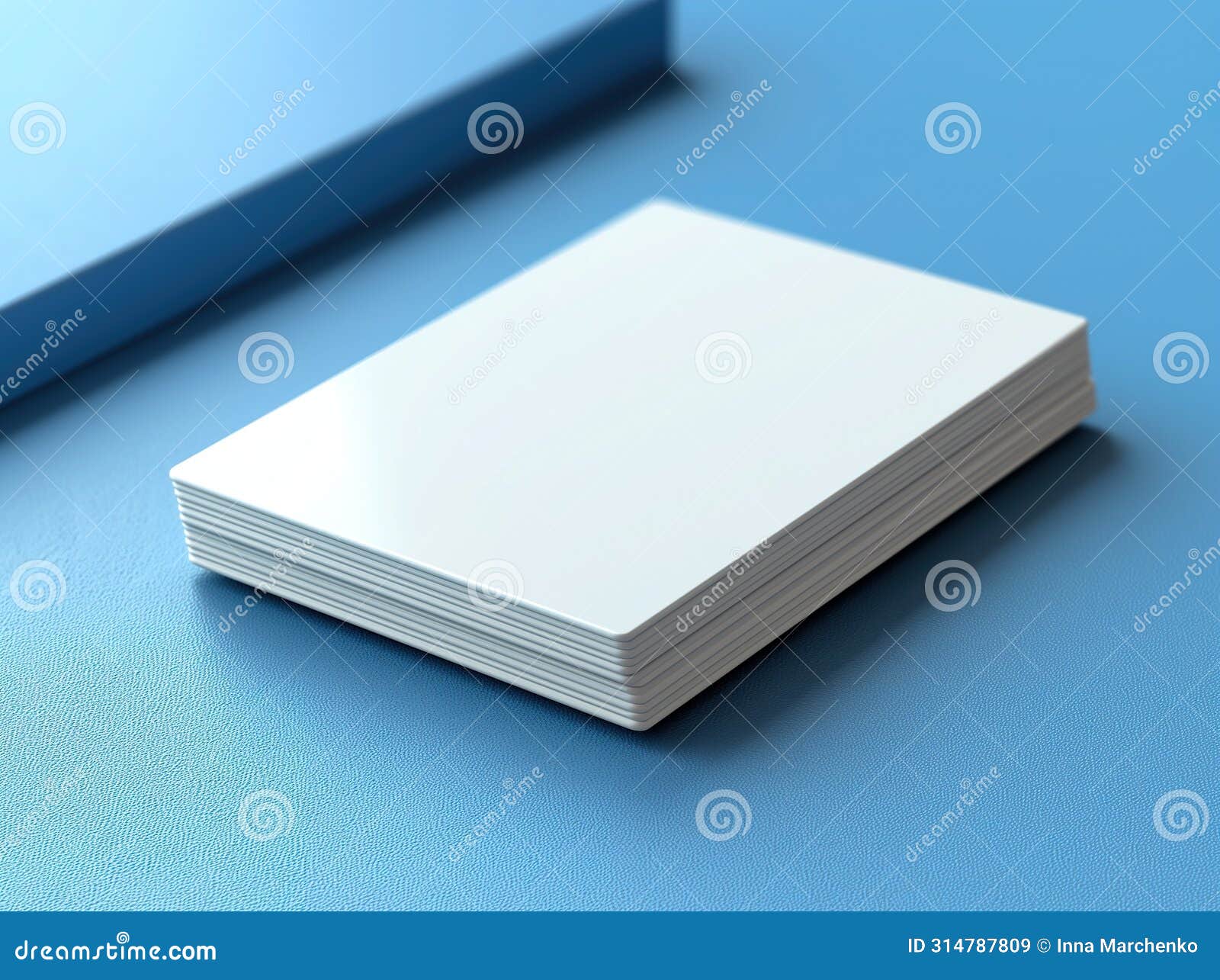3D Rendering of a Blank White Card on a Blue Background Stock ...
