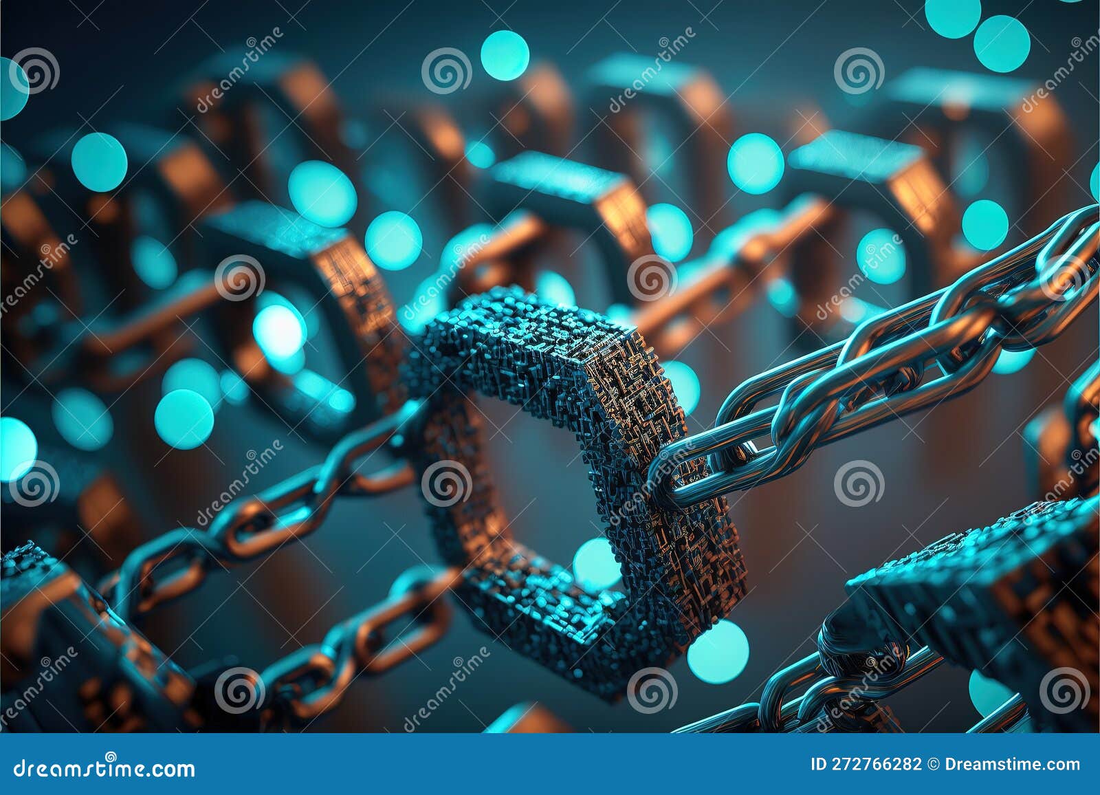 3d Rendering of Blockchain on Technology Background Banner Stock Photo ...