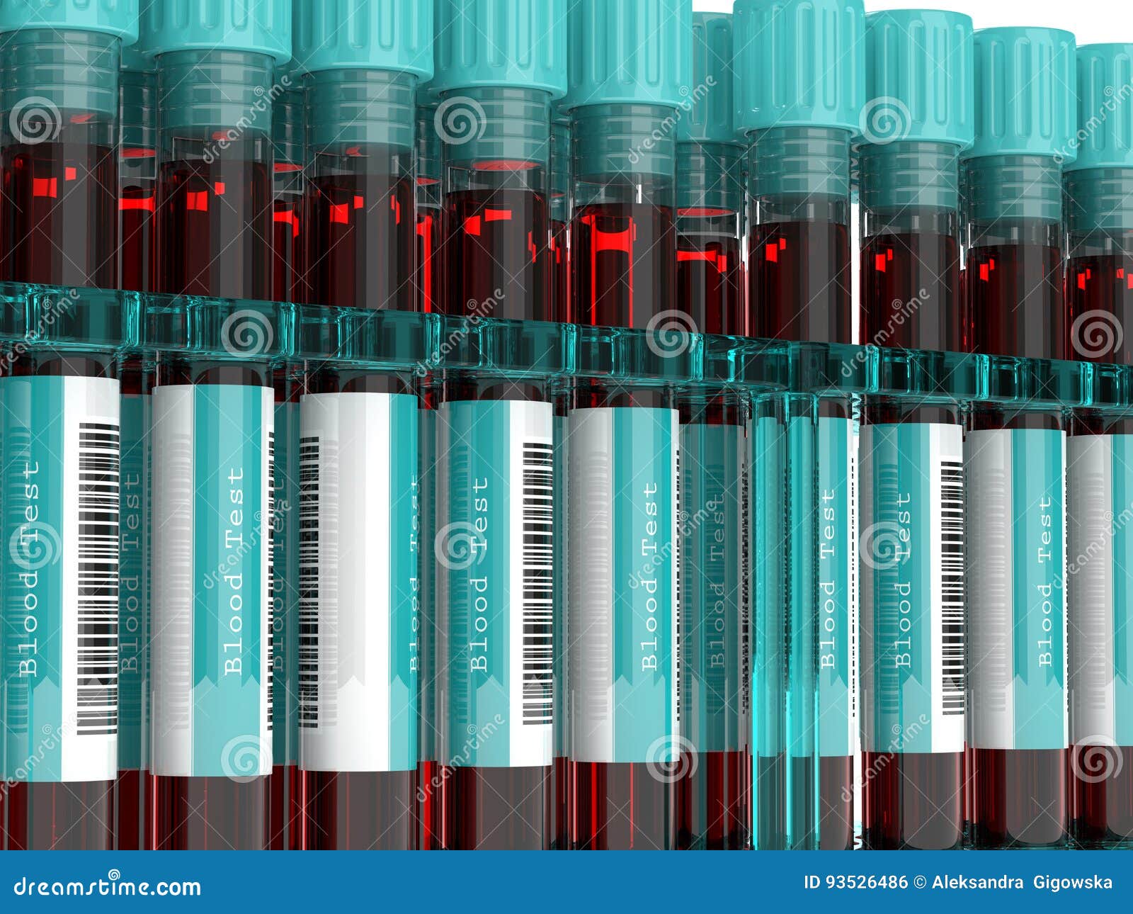 3D Rendering of Blood Test Tubes Stock Illustration - Illustration of ...
