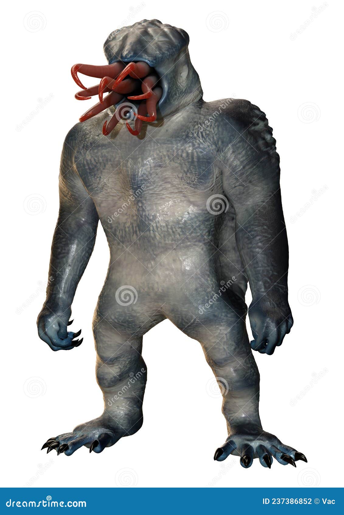 3D Rendering Blue Alien on White Stock Illustration - Illustration of ...