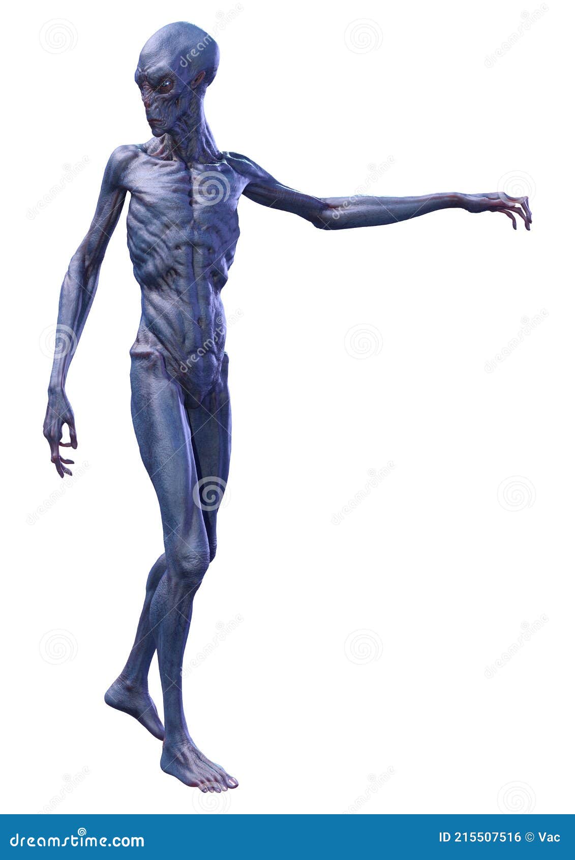 3D Rendering Blue Alien on White Stock Illustration - Illustration of ...