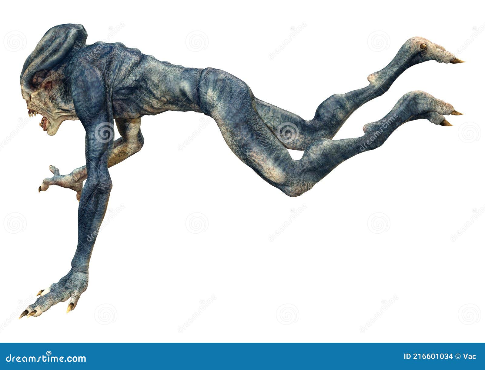 3D Rendering Blue Alien on White Stock Illustration - Illustration of ...