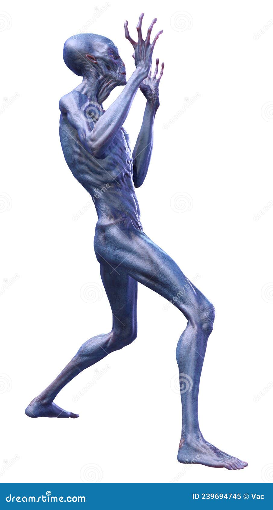 3D Rendering Blue Alien on White Stock Illustration - Illustration of ...