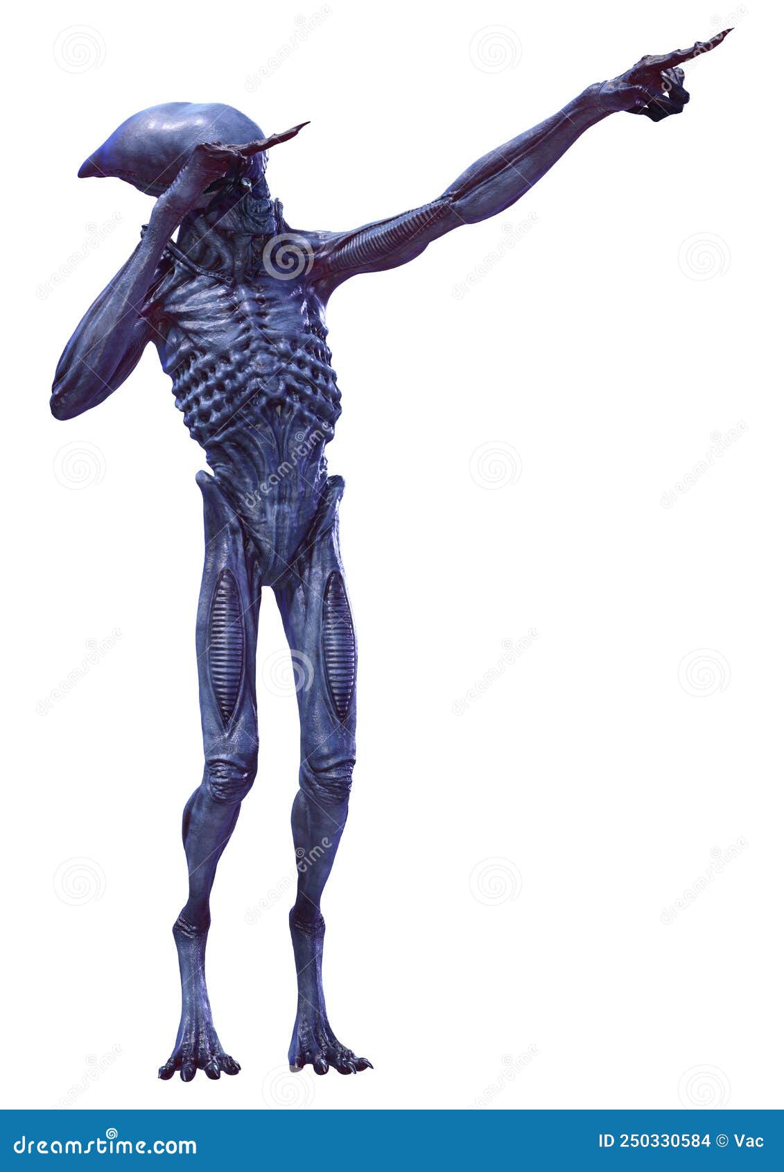 3D Rendering Blue Alien on White Stock Illustration - Illustration of ...