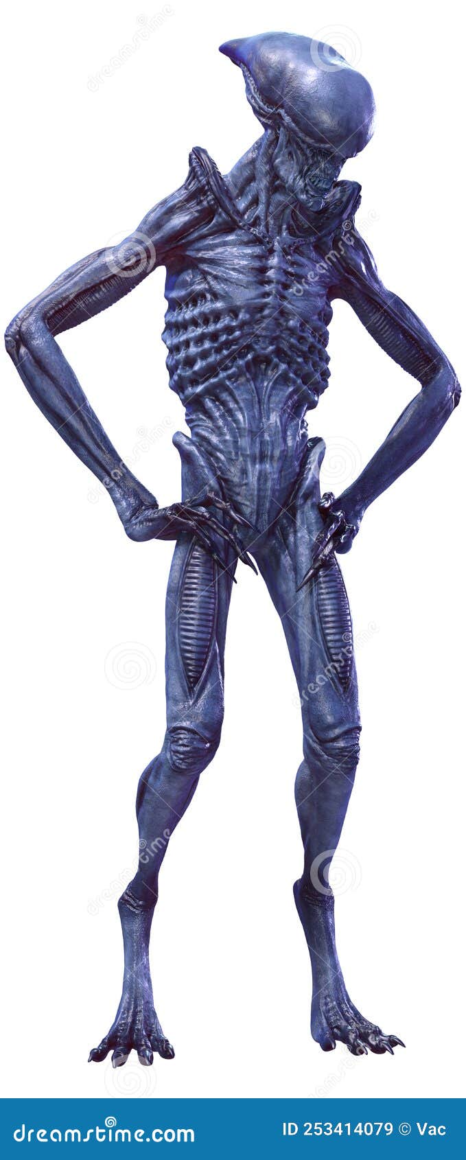 3D Rendering Blue Alien on White Stock Illustration - Illustration of ...