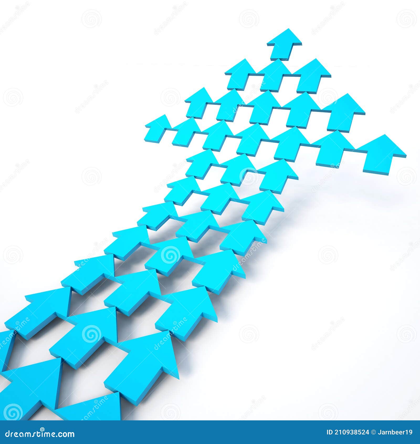 3d Rendering Blue Arrow on White Background Stock Illustration ...