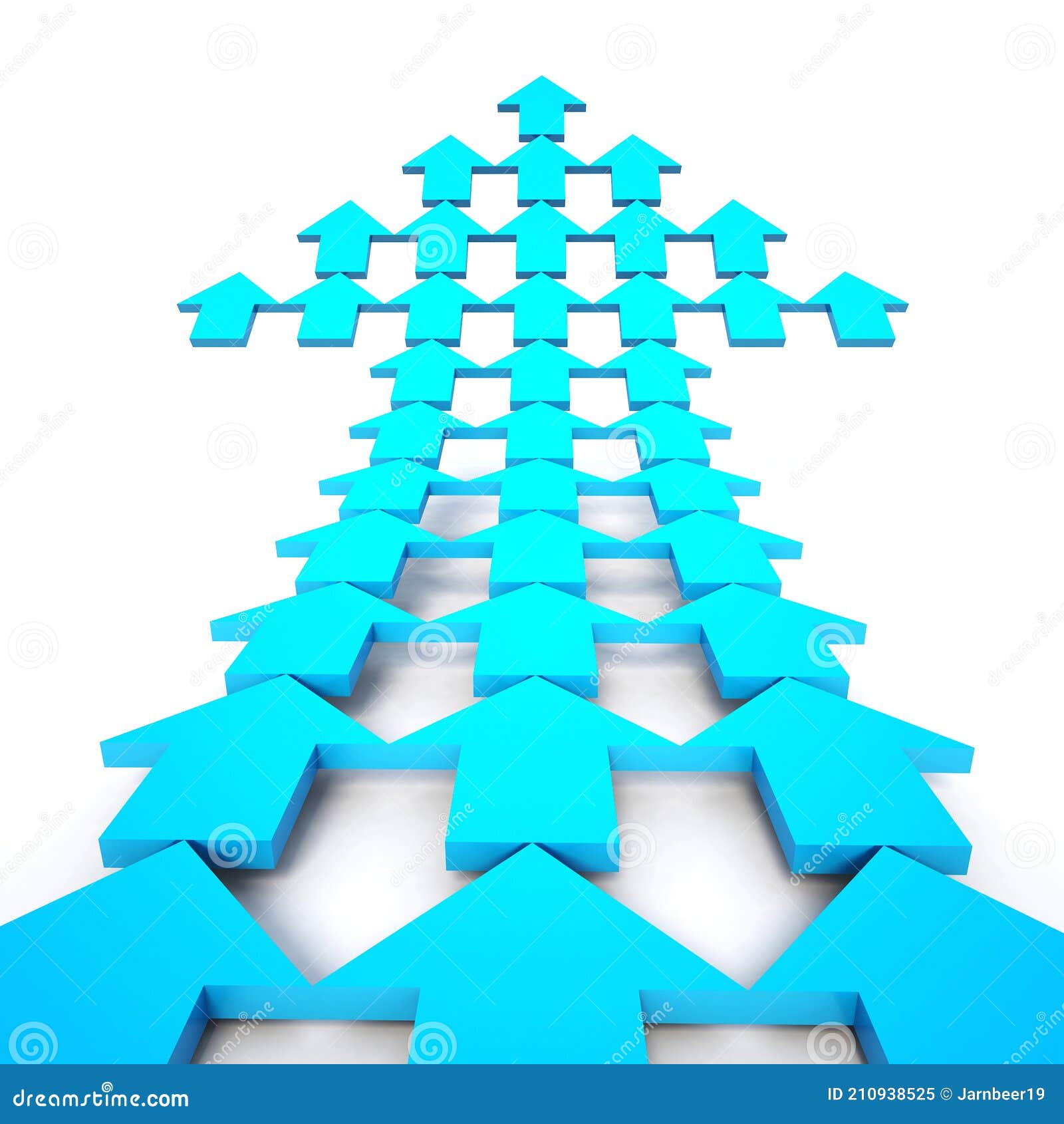 3d Rendering Blue Arrow on White Background Stock Illustration ...