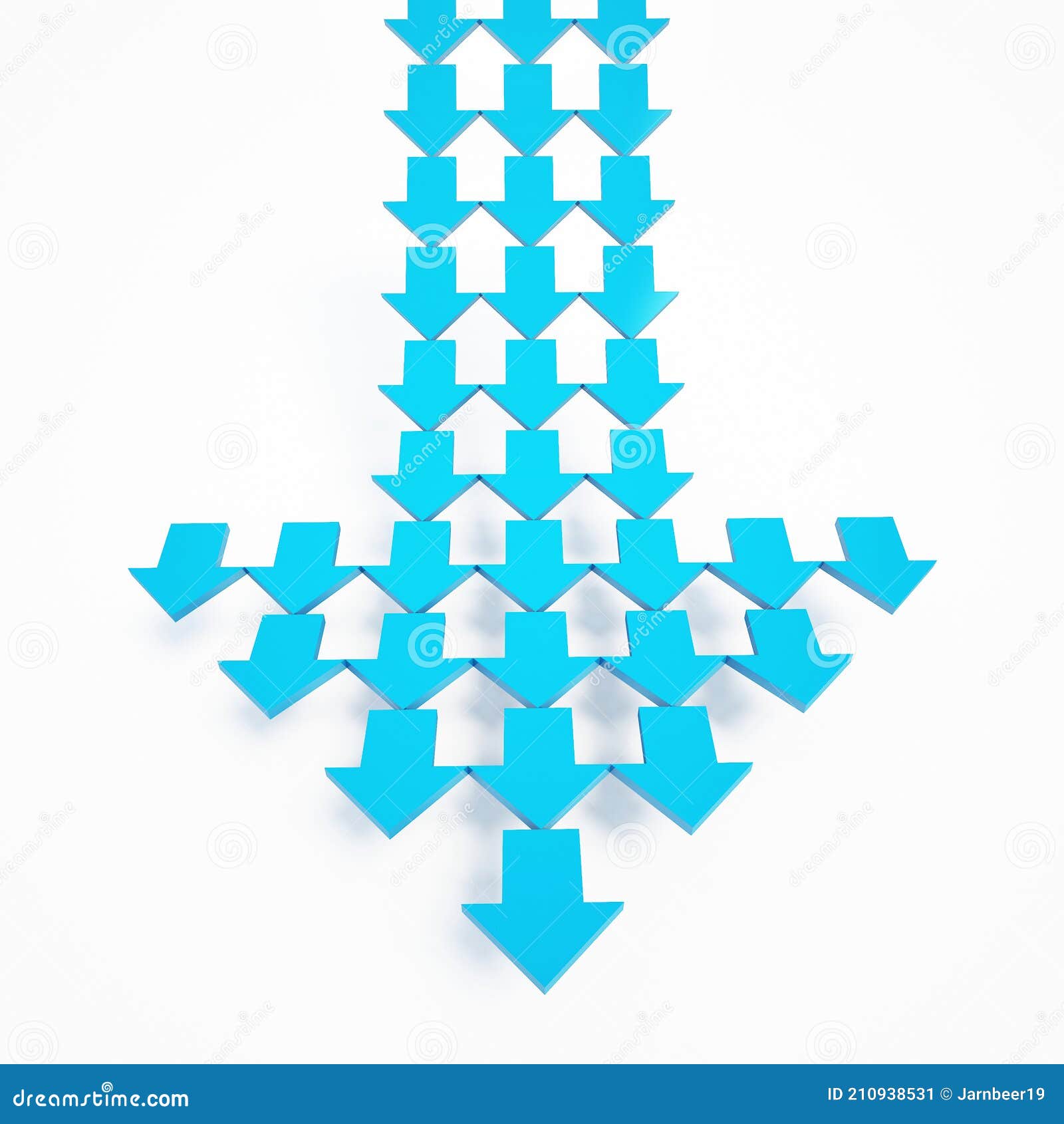 3d Rendering Blue Arrow on White Background Stock Illustration ...