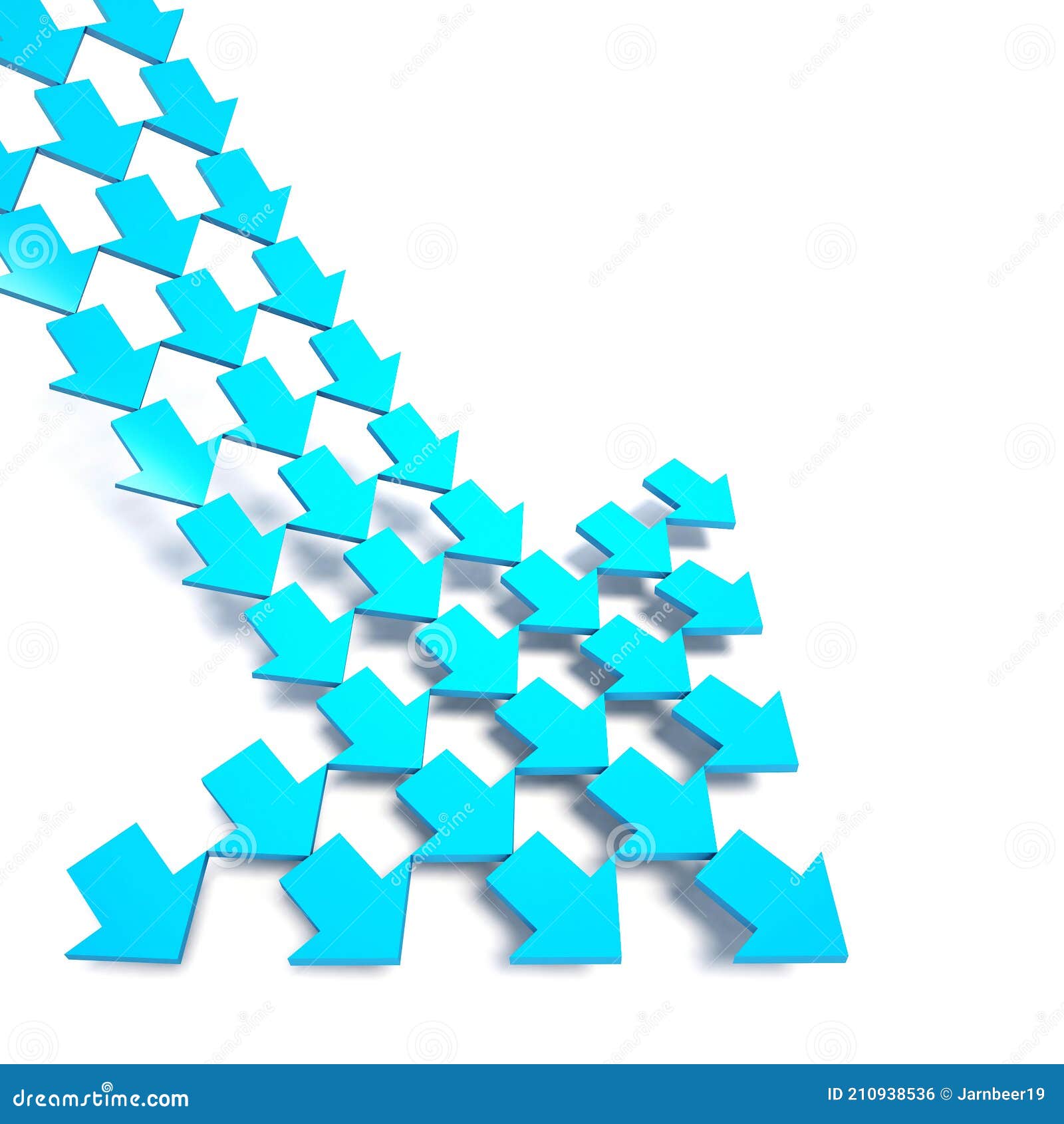 3d Rendering Blue Arrow on White Background Stock Illustration ...