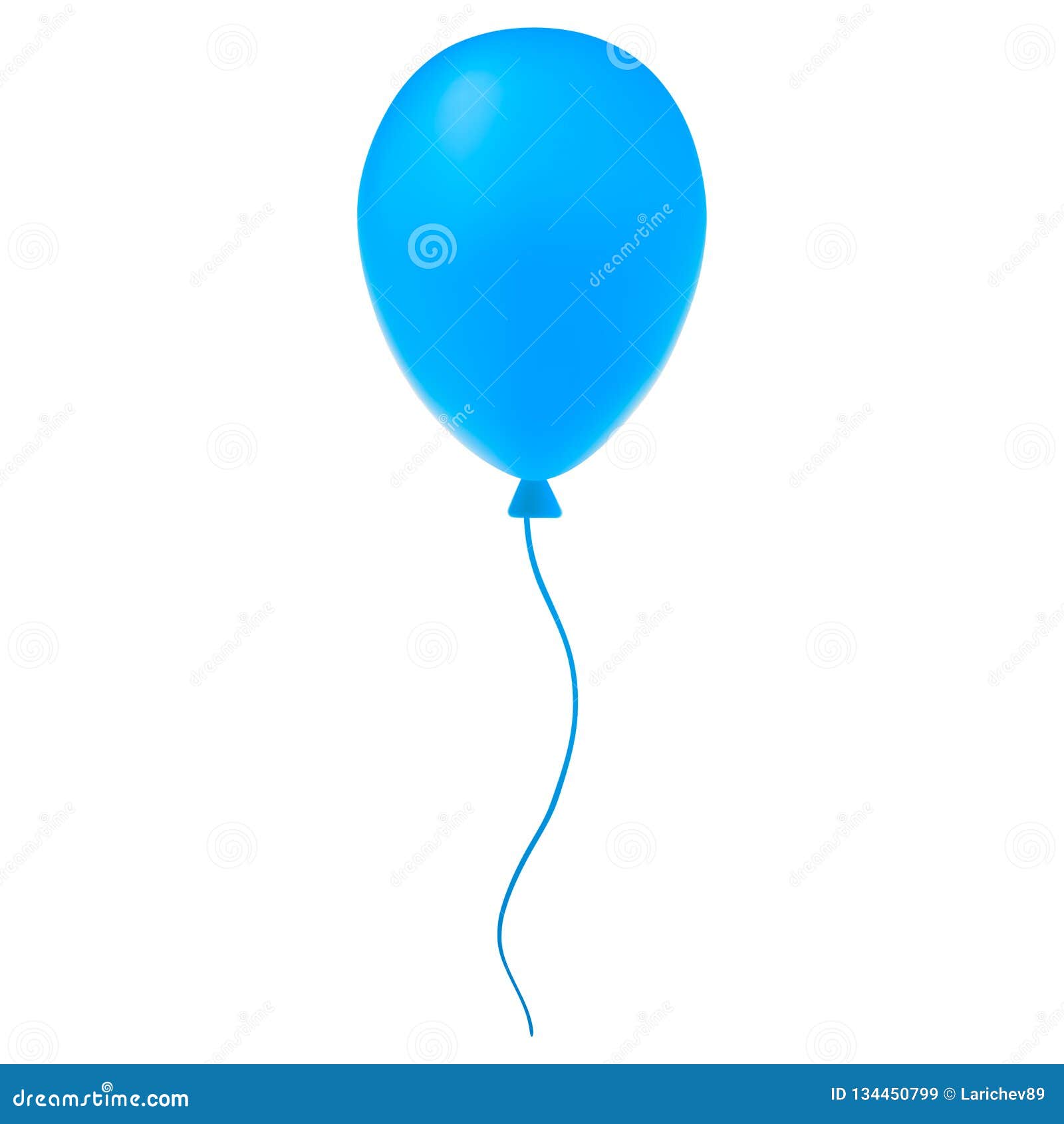 3D Rendering Blue Balloon Isolated on White Background Stock ...