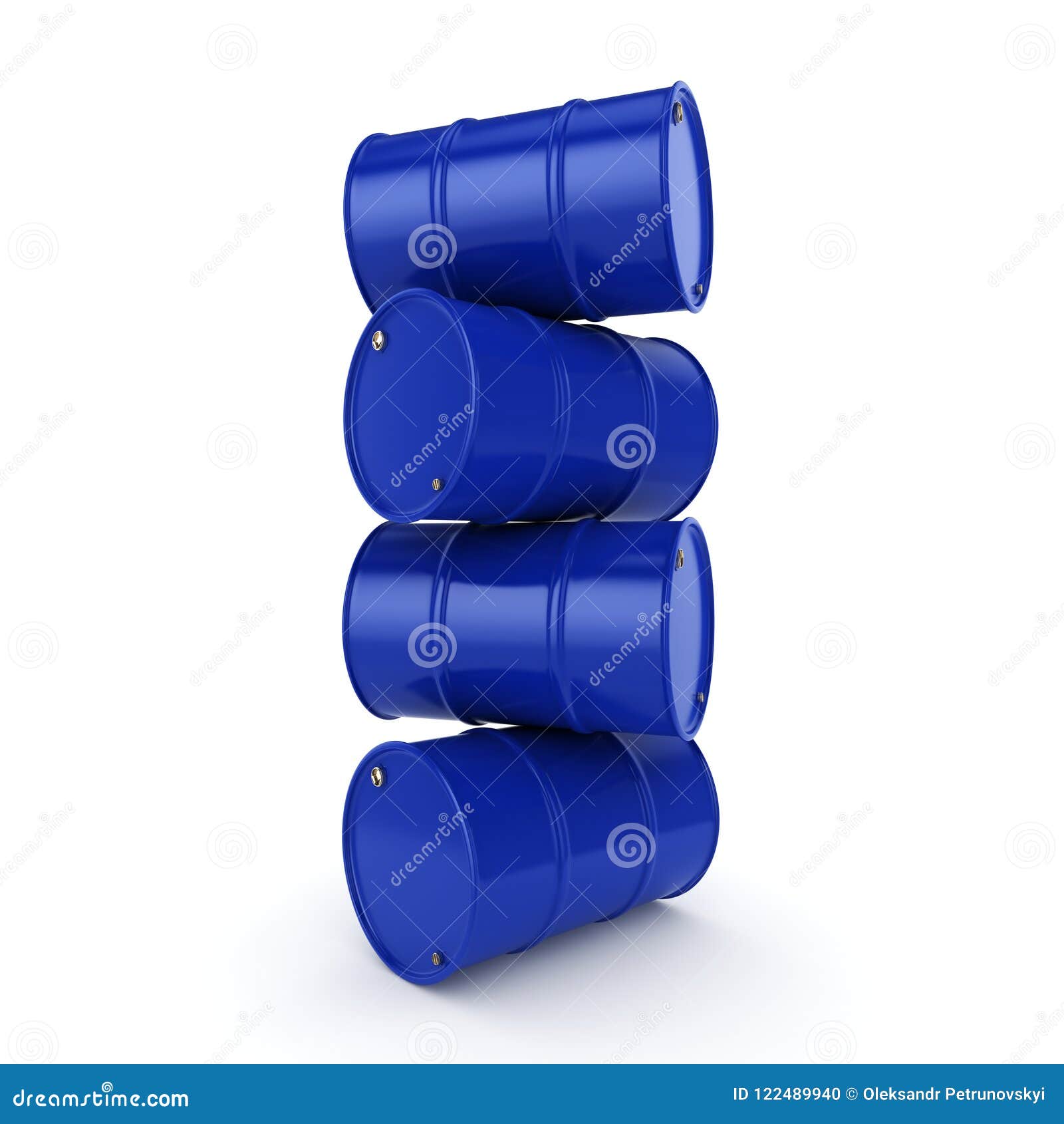 3D rendering blue barrels stock illustration. Illustration of ...