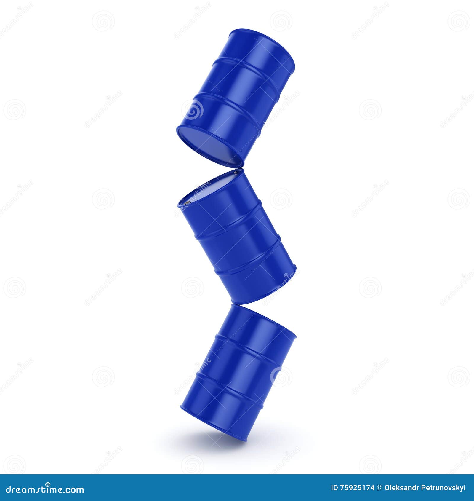 3D rendering blue barrels stock illustration. Illustration of cask ...