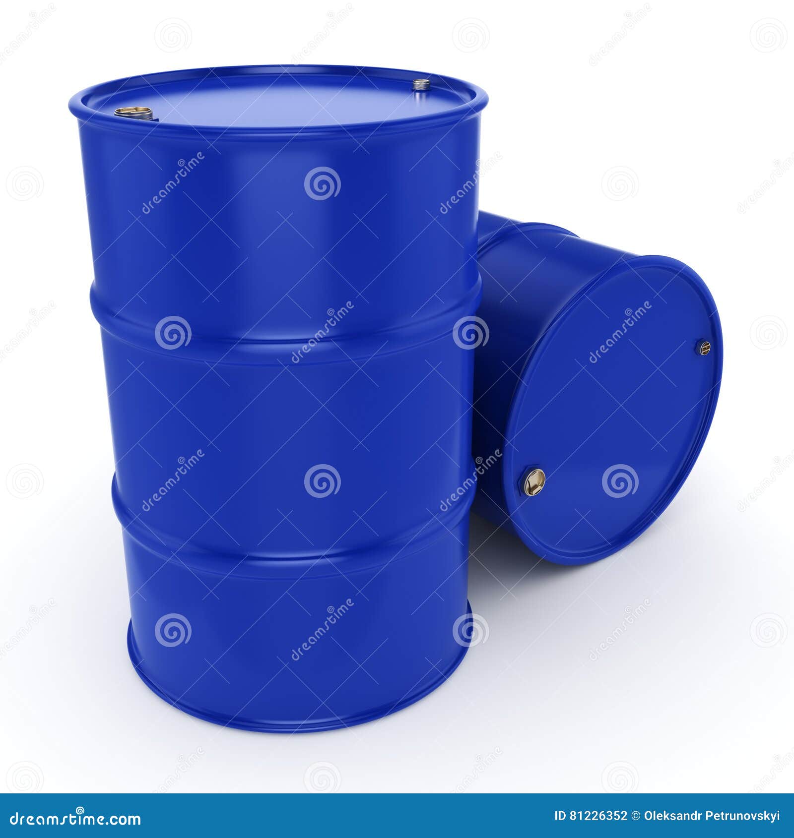 3D rendering blue barrels stock illustration. Illustration of container ...