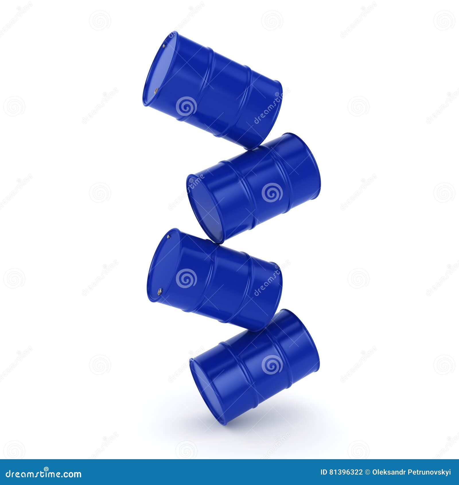 3D rendering blue barrels stock illustration. Illustration of container ...