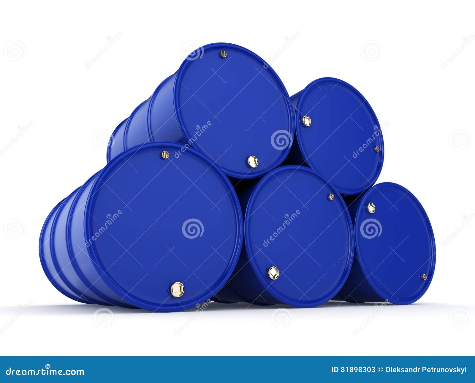 3D rendering blue barrels stock illustration. Illustration of modern ...