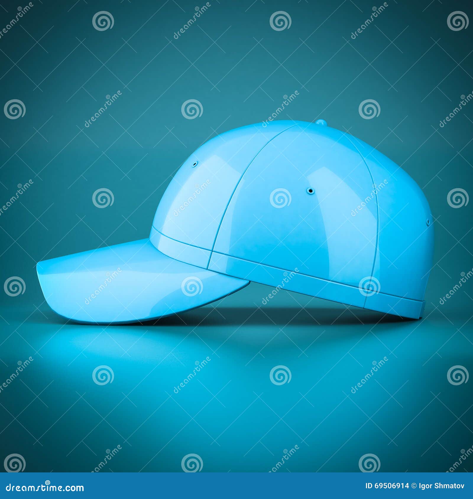 3D Rendering Blue Baseball Cap Stock Illustration - Illustration of ...
