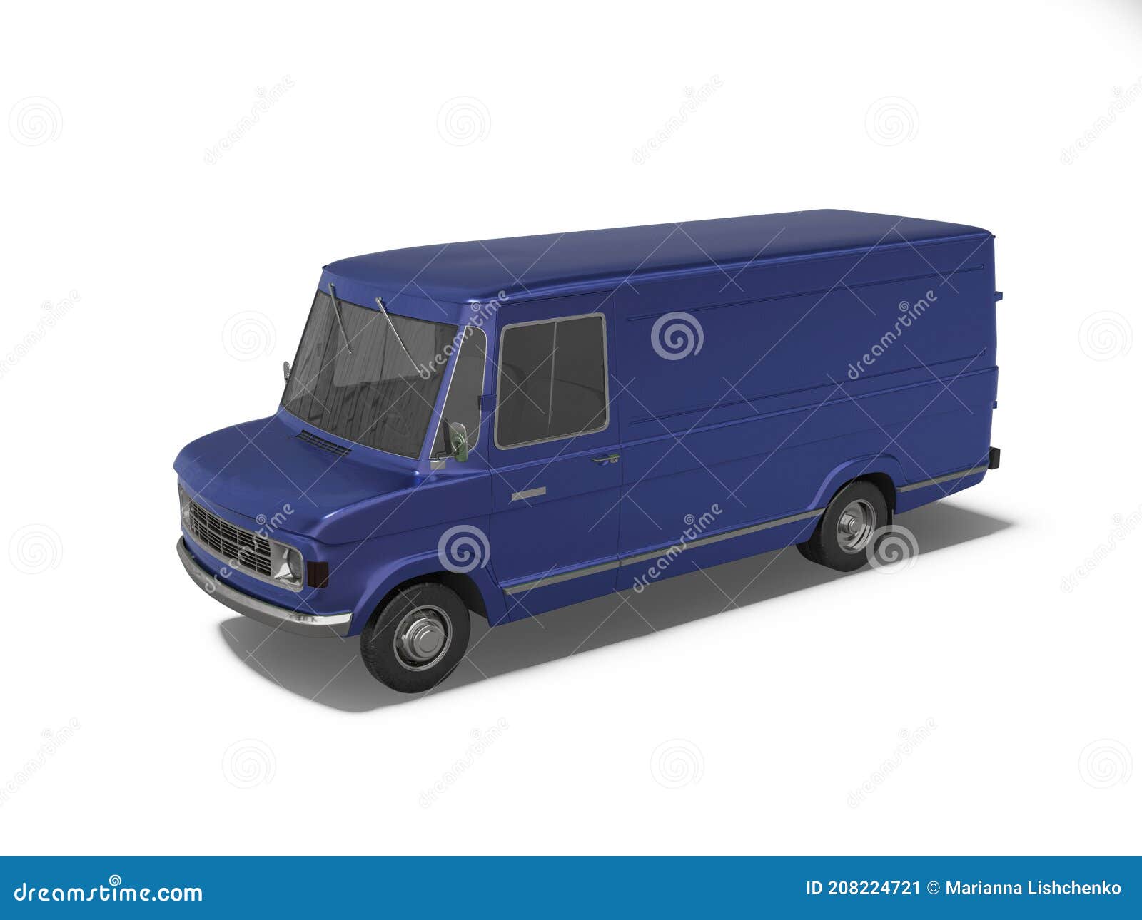 3d Rendering Blue Cargo Minivan on White Background No Shadow Stock ...