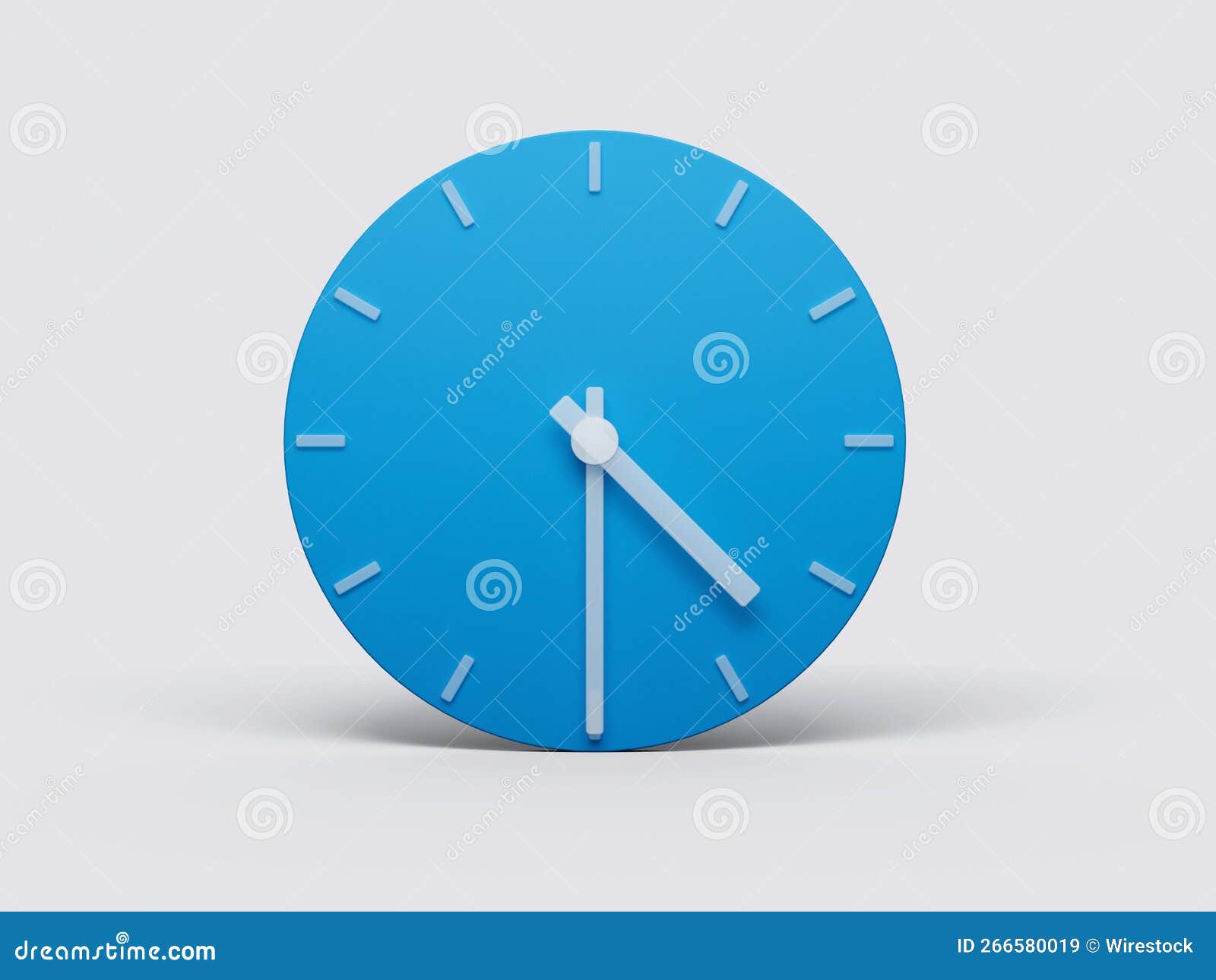 3D Rendering of the Blue Clock Isolated on the Empty White Background ...