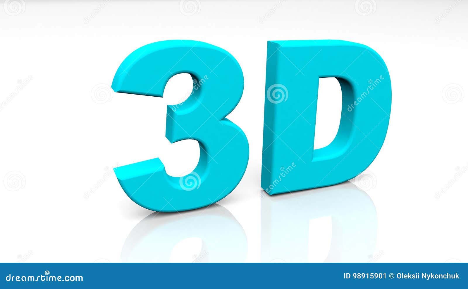 3D Rendering Blue 3D Word Isolated on White Background Stock ...