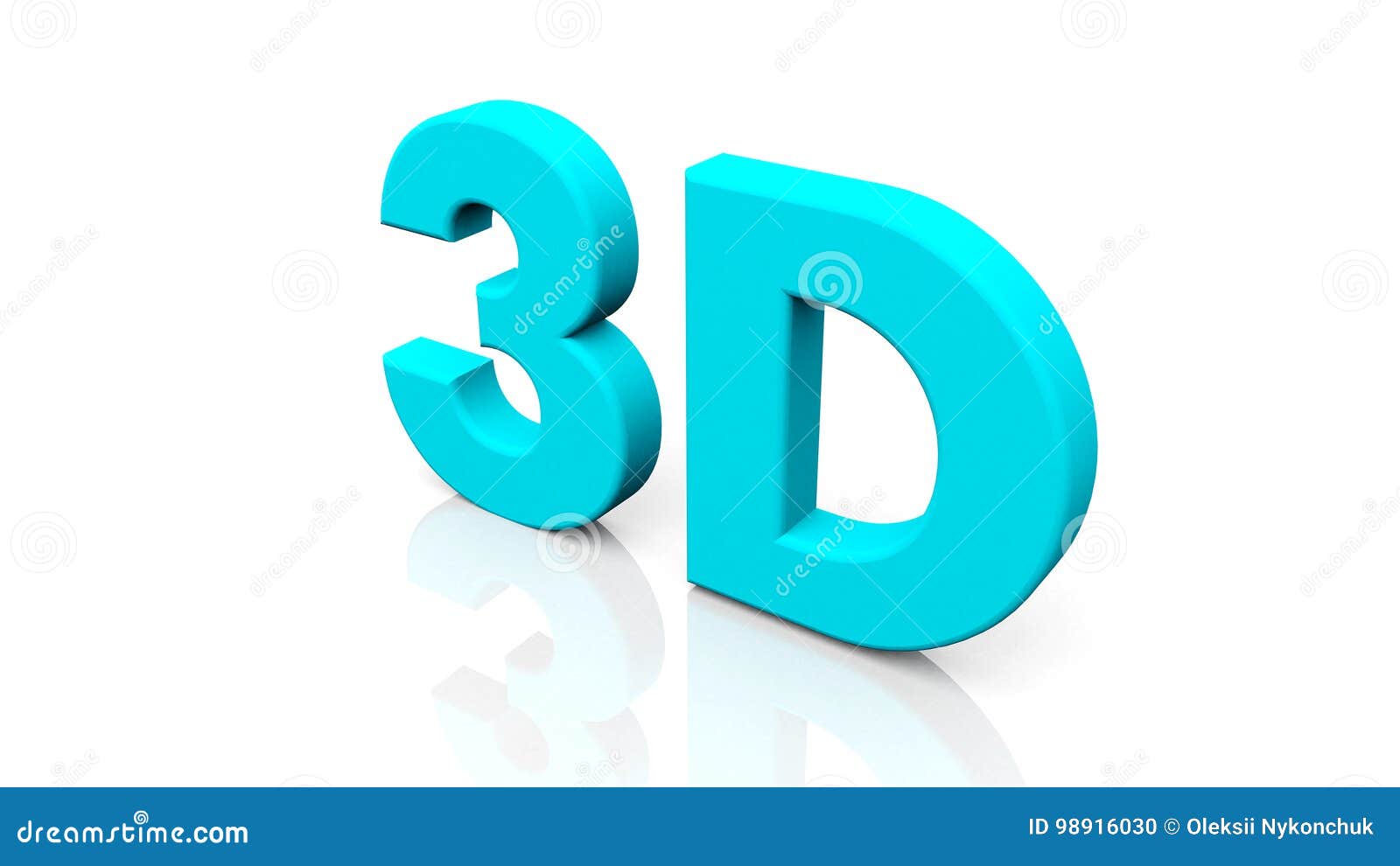 3D Rendering Blue 3D Word Isolated on White Background Stock ...