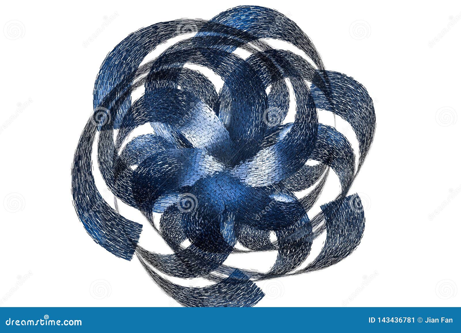 3d Rendering, Blue Decorative Flower, Artistic Background Stock ...