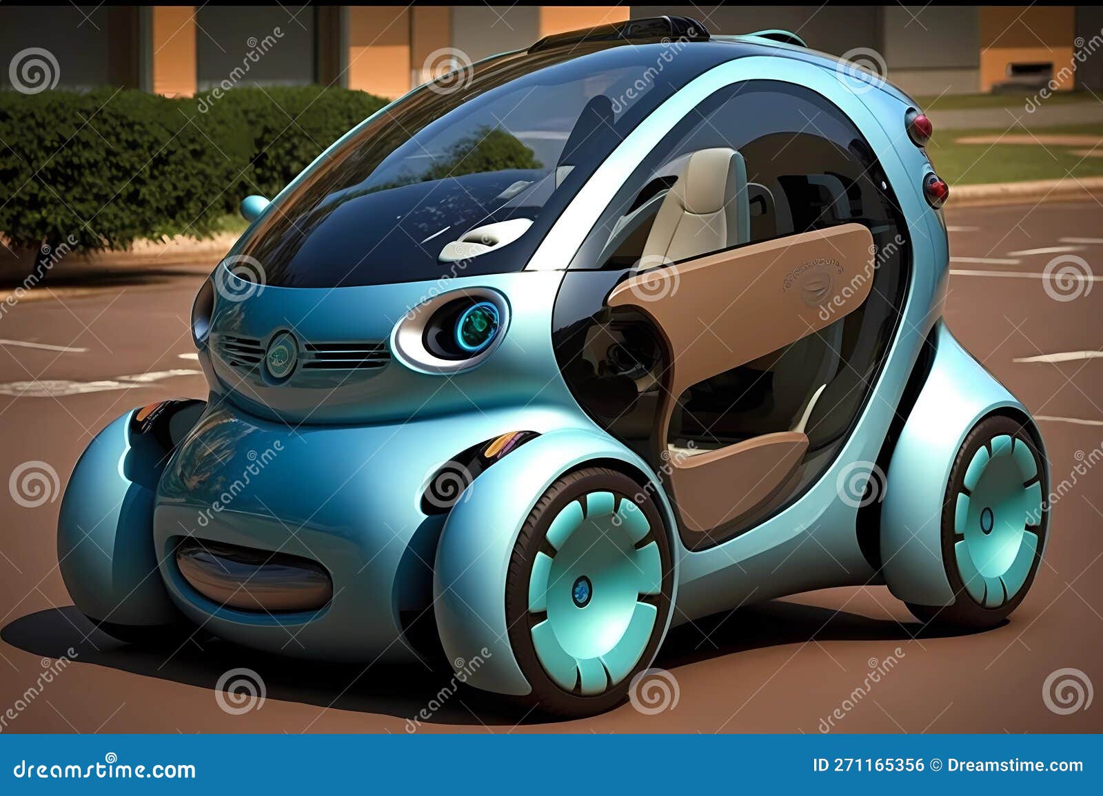 Smart and Modern Mini Electric Car. Stock Illustration - Illustration ...