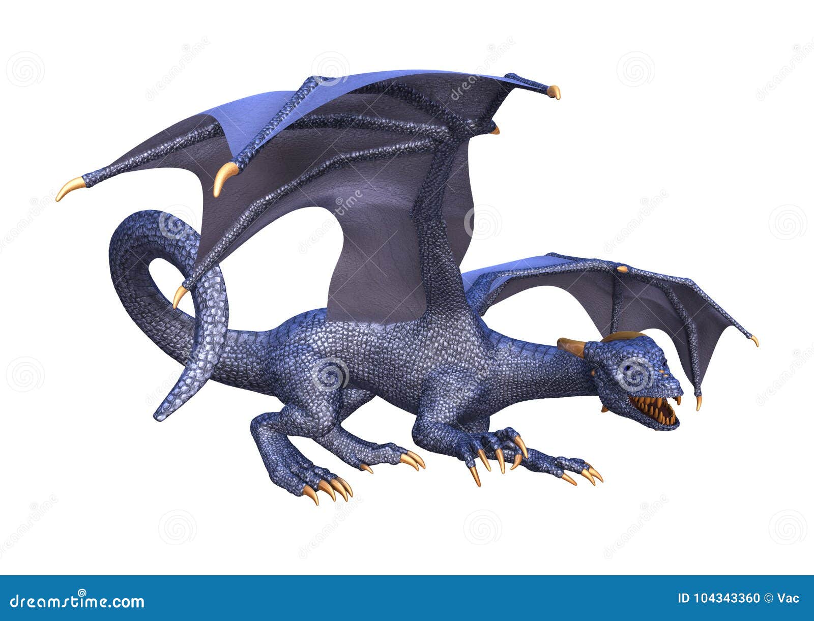 3D Rendering Fantasy Dragon on White Stock Illustration - Illustration ...
