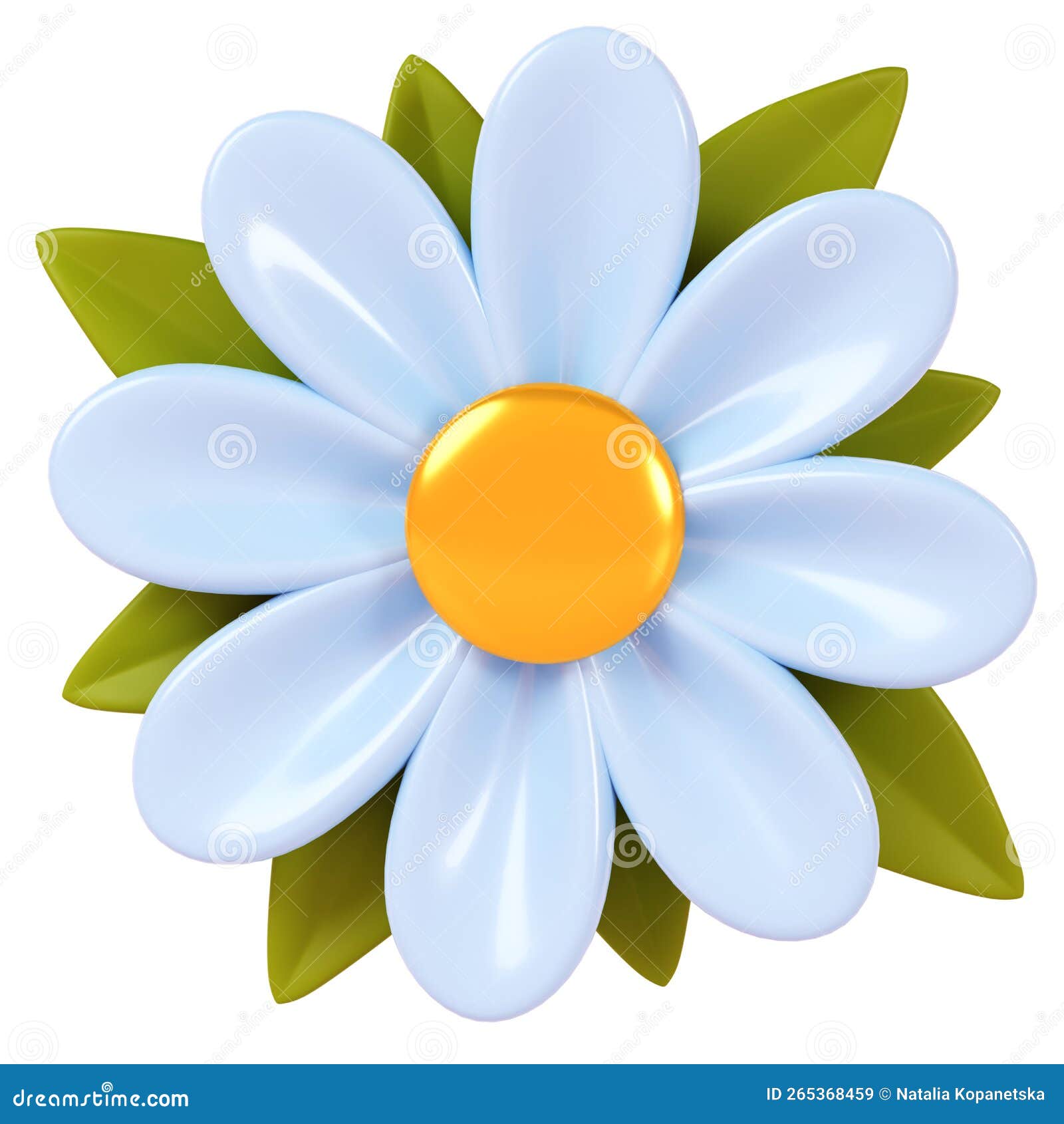 3D Rendering. Blue Flower Isolated on Background Stock Illustration ...