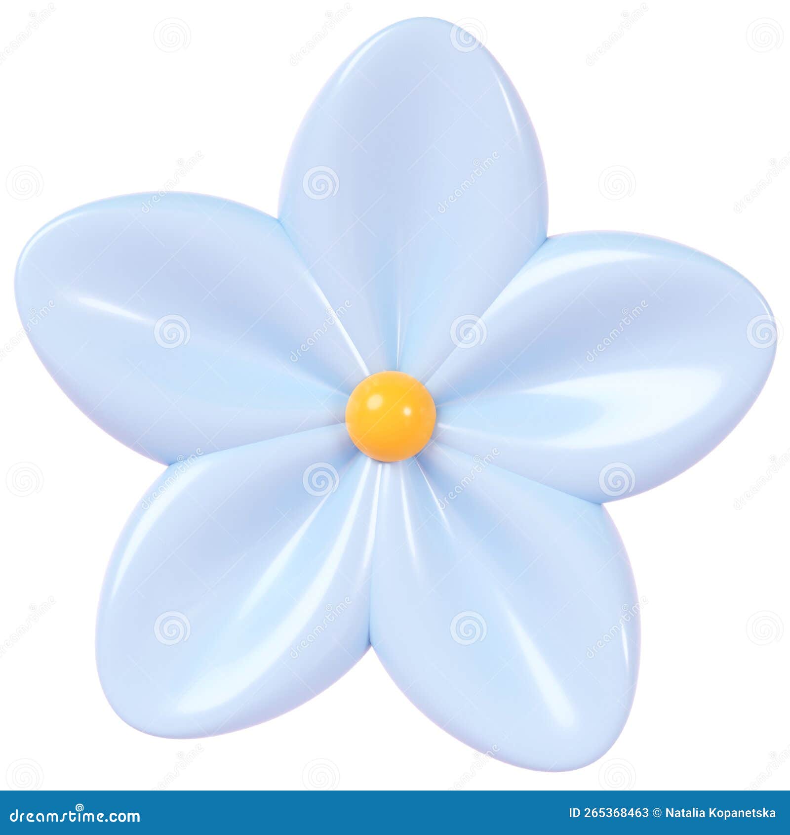 3D Rendering. Blue Flower Isolated on Background Stock Illustration ...