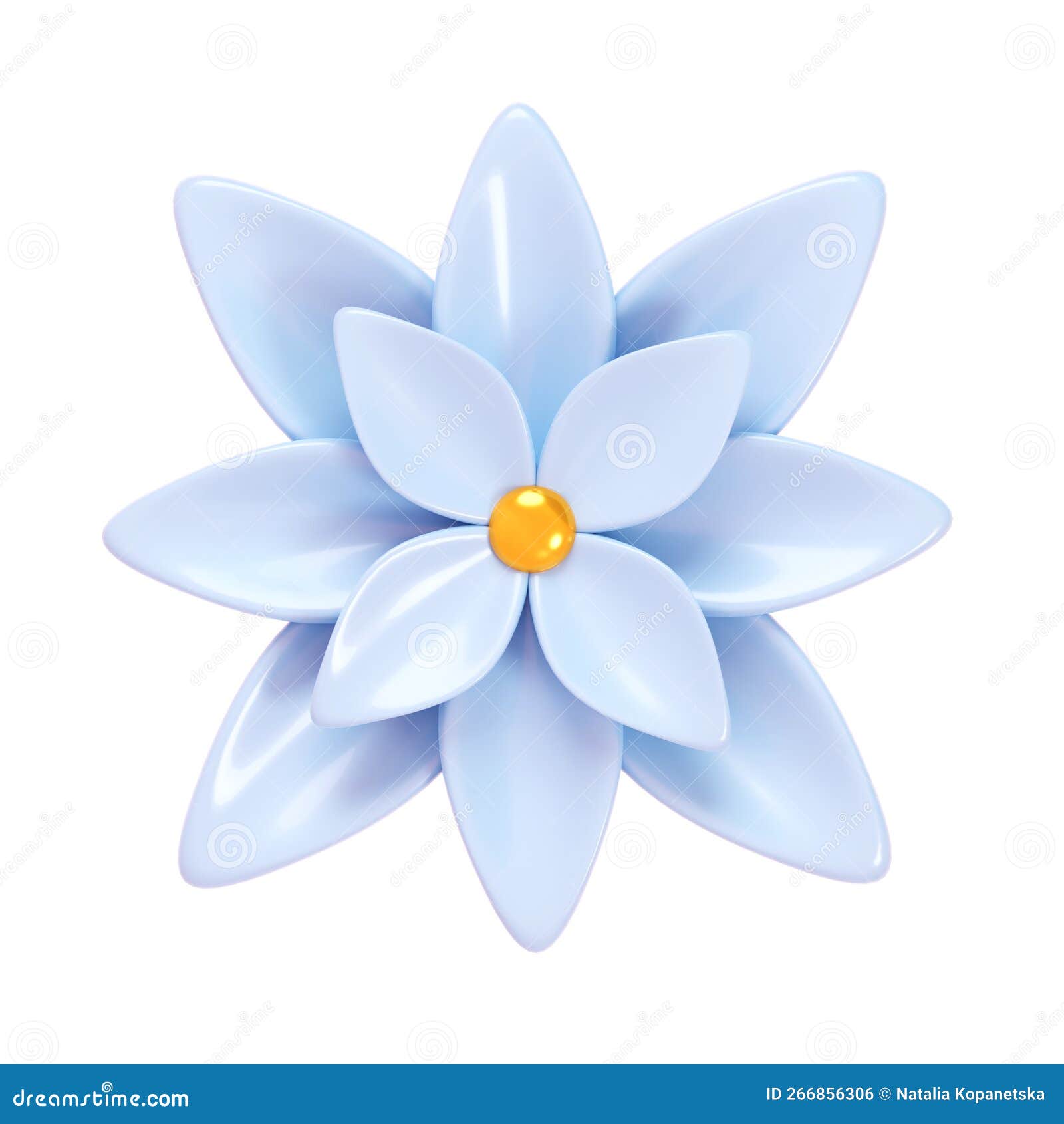 3D Rendering. Blue Flower Isolated on Background Stock Illustration ...
