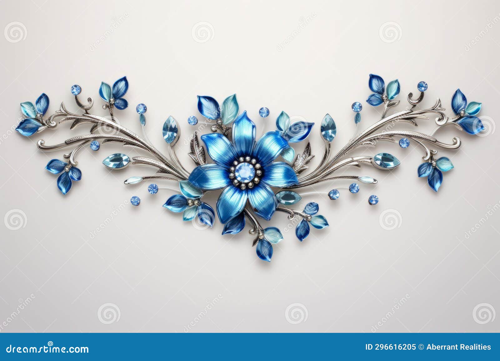 3d Rendering of a Blue Flower on a White Background Stock Illustration ...